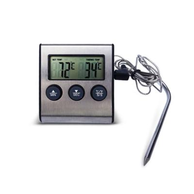 China Digital Cooking Food Probe Meat BBQ Grill Thermometer for Smoker Oven Kitchen Thermometer with Clock Timer for sale