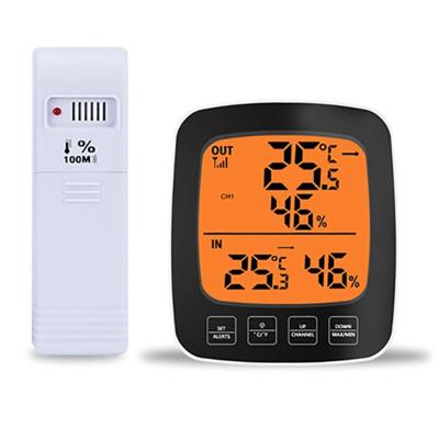 China New wireless Indoor Outdoor temperature and humidity gauge Touch screen backlight digital Thermometer Hygrometer for sale