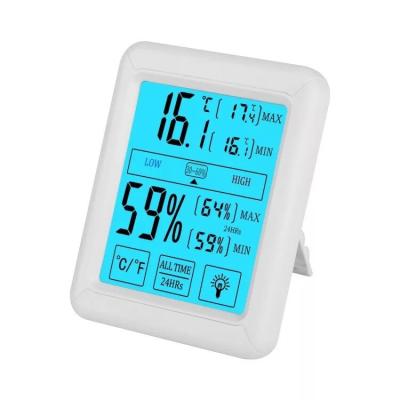 China Hot selling large Touch Screen Thermo-Hygrometer LCD display Digital Thermometer Hygrometer for sale