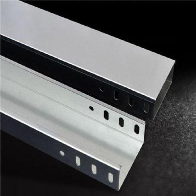 2 Inch Sheet Metal Cable Tray showing C-shaped design and galvanized finish