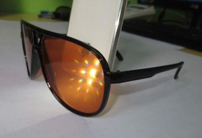 China Estilo plástico ambarino do aviador dos vidros da difracção com efeito espiral à venda