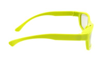 중국 노란 플라스틱 구조 원형 분극 렌즈 Reald 3D는 유리를 극화했습니다 판매용