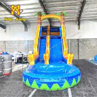 China 18ft 20ft 22ft Summer Playing Inflatable Water Slide With Water Pool for sale