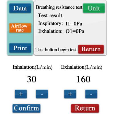 China Exhalación e inhalación del probador de la resistencia respiratoria de la máscara de EN149 Digitaces en venta