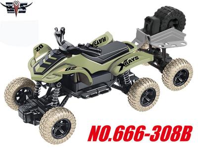 China Electric RC climb motorcycle toy car 6 wheels drive remote control 1:18 RC motorcycle toy car kids car gift 666-308B for sale