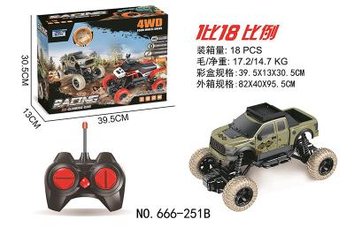 China Wholesale RC off road vehicle climb toy car crawler olive color plastic RC crawler car for kids fun favorite 666-251B for sale