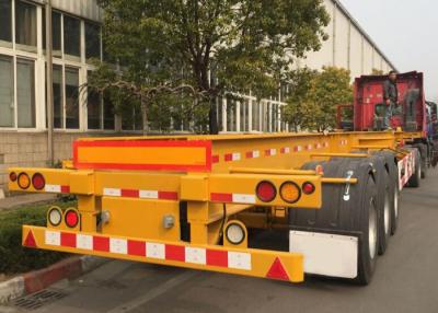 China Yellow 40ft Truck Mounted Crane 3 Axle Self Loading Container Truck Trailer for sale