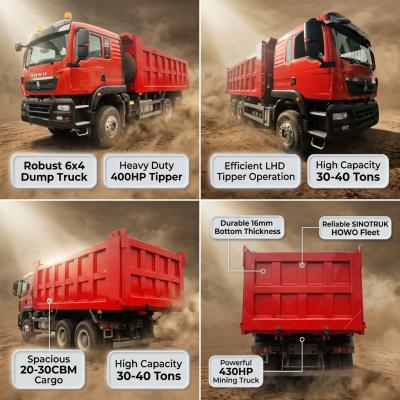 China HOWO ZZ3257V384GB1 Tipper Dump Truck 400HP 6x4 LHD for sale