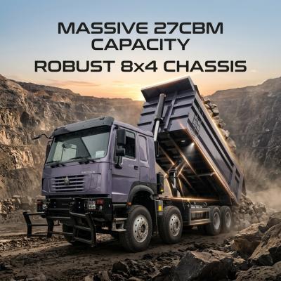 China 400HP for Heavy Loads, 27CBM for More Cargo: Gray 8x4 Dump Truck for sale