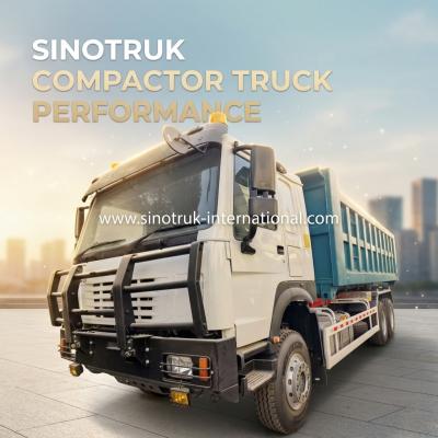China SINOTRUK  Hook-Arm Garbage Truck with 20-Ton HYVA Hook Arm, 43-Wheelbase Chassis and Customizable Container Volume for sale