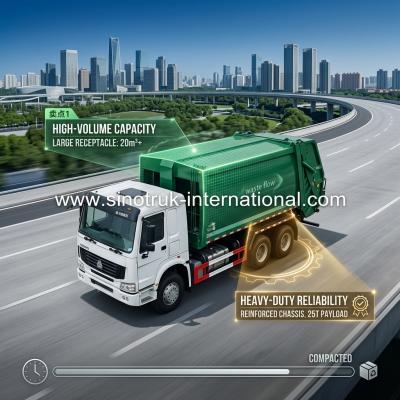 China High Efficiency Waste Collection Trucks / Garbage Dump Truck 18 - 20 Ton for sale