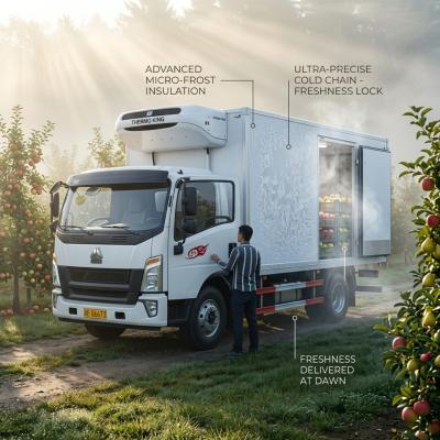 China Sandwich Structure 4×2 Refrigerated Truck Good Heat Insulation Performance for sale