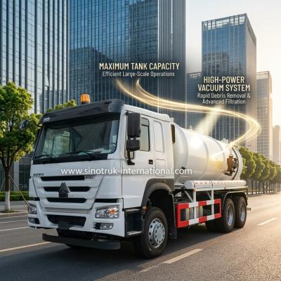 China Vacuum Pump Sewage Suction Truck Septic Tank Cleaning Truck 18CBM LHD 336HP for sale