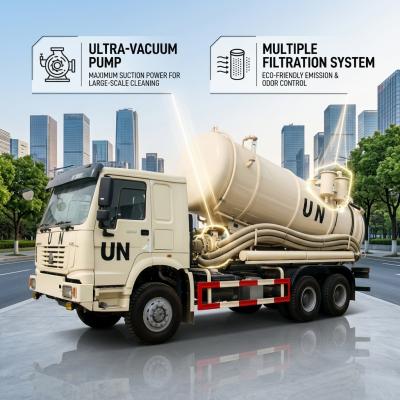 China Collecting Sewage Sludge Vacuum Pump Septic Tank Cleaning Truck LHD 6X4 for sale