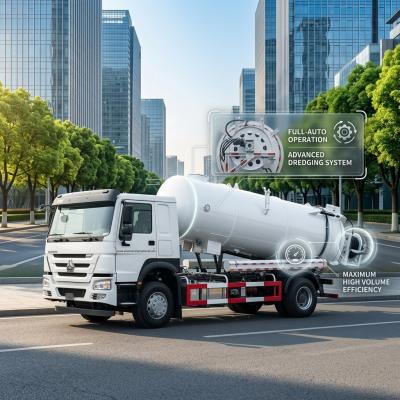 China SINOTRUK HOWO Sewage Suction Truck High Pressure Cleaning 15CBM LHD 290HP for sale