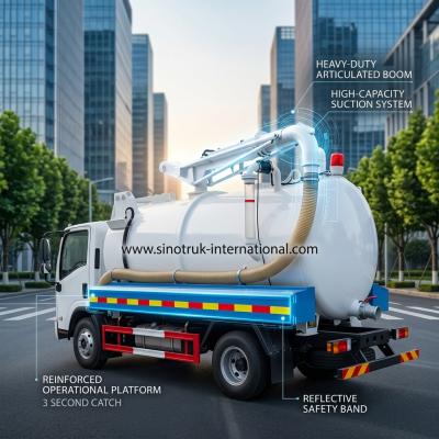 China SINOTRUK HOWO Sewage Suction Truck for Sanitation Enterprise 5-6CBM LHD 4X2 Euro2 for sale