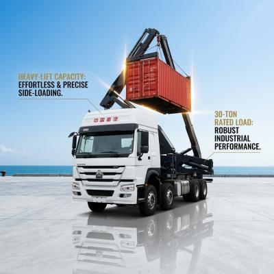 China 20ft Truck Mounted Crane Side Loader Sidelifter , Container Self Loading Sinotruk for sale