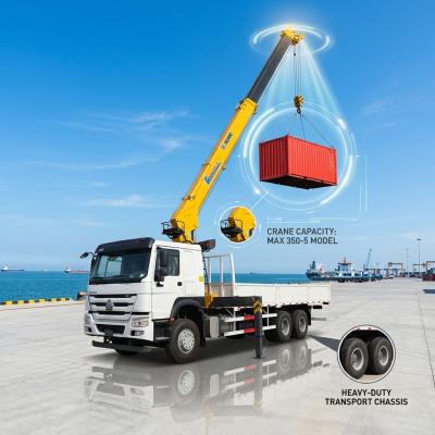 China HOWO Truck Mounted Cranes Equipment 12 Tons XCMG For Lifting 6X4 LHD 400HP for sale