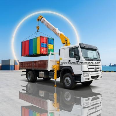 China Telescopic Boom Truck Mounted Crane / 12 Tons Cargo Mounting Crane ZZ1257M4341W for sale