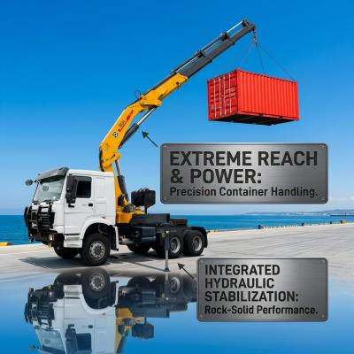 China SINOTRUK Tractor Truck Mounted Hydraulic Crane 6X4 LHD 336HP XCMG 12 Tons Crane for sale