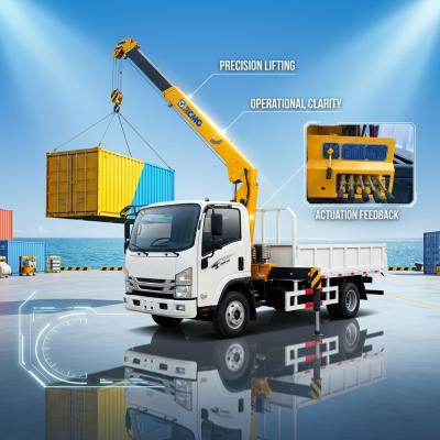 China High Efficiency 3.2 T Hydraulic Truck Mounted Cranes With 2080 Lengthened Cab for sale