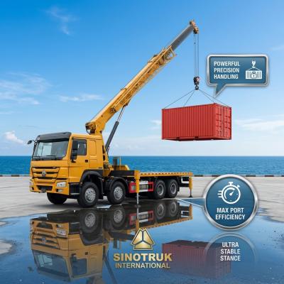 China Lifting / Carrying Container Truck Mounted Crane Truck Mounted Hydraulic Crane for sale