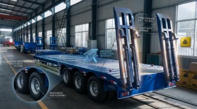 China SINOTRUK Three Axle Semi Trailer Truck , Flatbed Semi Trailer Of Carbon Steel for sale