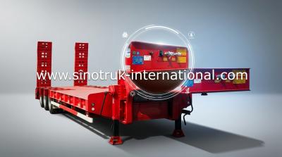 China Loading Construction Machines Hydraulic Flatbed Trailer 3 Axles 80 Tons 17m for sale