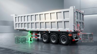 China 60 Tons SINOTRUK 25-45CBM Semi Truck Dump Trailer With Stable Performance for sale