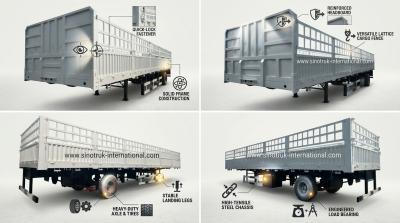 China High Speed Dropside Semi Trailer Truck For Logistic Industry 3 Axles for sale