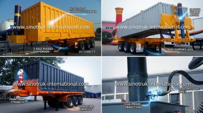 China Semi Trailer Tipper Truck 3 Axles 70Tons 25-45CBM for Mining / Construction for sale