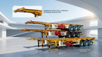 China Skeleton Container transport Semi Trailer Truck Tractor Trailer for sale