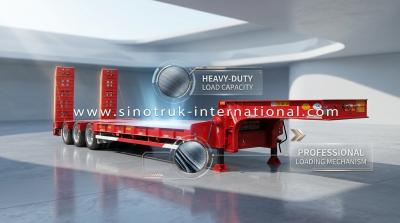 China 13000*3000mm Semi Trailer Truck 3 Axles 60-80 Tons 17m Mn Steel for sale