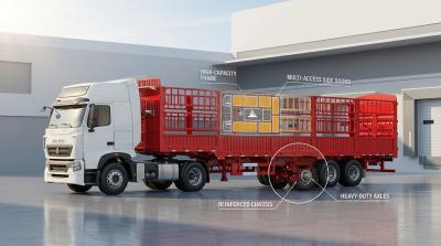 China SIONOTRUK INTERNATIONAL Cargo Hydraulic Flatbed Trailer 3 Axles for sale