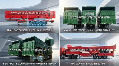 China CIMC Semi Trailer Truck SIONOTRUK With High Loading Capacity for sale