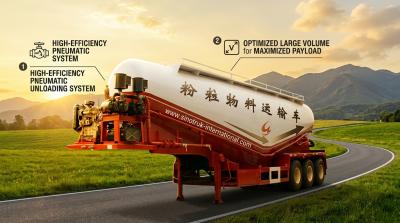 China Normal Suspension Semi Trailer Truck With Carbon Steel / Mn Steel Material for sale