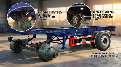 China Low-bed Semi Trailer Truck 3 Axles 70Tons 15m for carrying construction machine for sale
