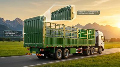 China Flat-bed Semi Trailer Truck 3 Axles 30-60Tons 13m for Loading Container for sale