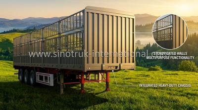 China Dropside Commercial Truck Trailer CIMC 3 Axles 30-60 Tons 13-16m for sale