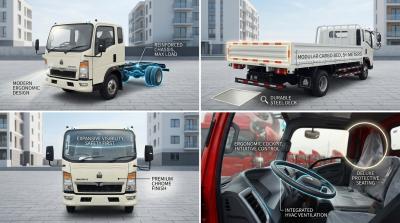 China 8 Tons Light Duty Truck LHD 4X2 SINOTRUK HOWO 116HP ZZ1087D3614C180 for sale