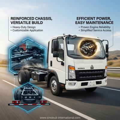China ZZ1047D3414C145 HOWO 4*2 Light Duty Trucks 116HP Chassis for sale