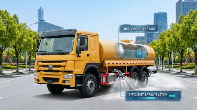 China High Pressure 4000 Gallon Water Truck , LHD 6X4 Construction Water Trucks for sale