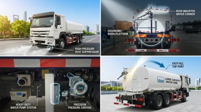 China Green Water Carrying Water Tanker Truck LHD 6X4 15 - 25CBM Drinking Water Truck for sale