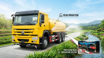China HOWO High Efficiency Water Tank Truck With High Low Level Spraying for sale