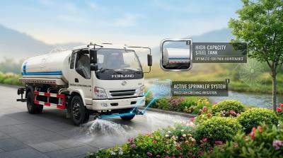 China Professional 7CBM Water Tank Truck For Urban Landscaping / Guardrail Washing for sale