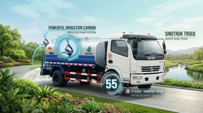 China 8.2 Tons Driving Axle Potable Water Tanker Trucks 5CBM for Landscape Engineering for sale