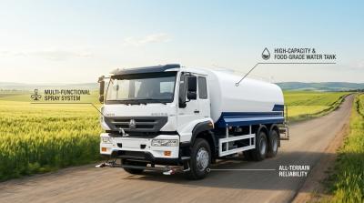 China Stainless Steel Water Sprinkling Truck SINOTRUK 18CBM For Pesticide Spraying for sale
