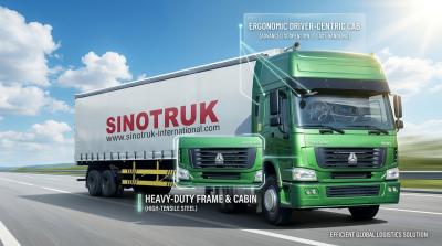 China High Performance Tractor Head Trucks , 266-420hp Sinitruk Tractor Trailer Truck for sale