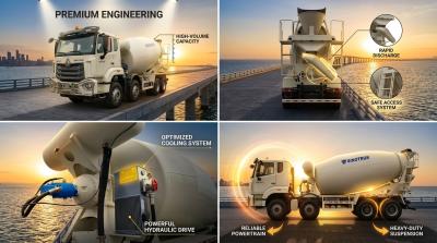 China White HOWO 8*4 Concrete Mixer: 371 Horsepower & Super-Large Loading Capacity for sale