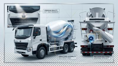 China 10CBM Concrete Mixer Truck For Construction Site / Concrete Mixer Drum Trailer for sale